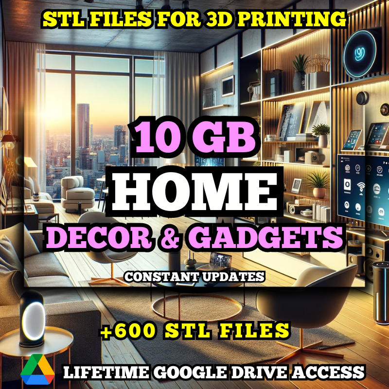 Home STL Pack For 3D Printing: +600 STL Files of Decor & Gadgets - 10G ...